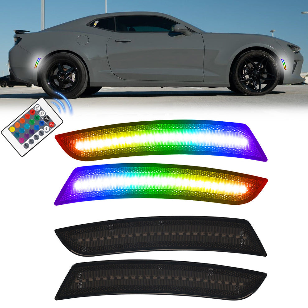 2016-2025 Chevrolet Camaro RGB Smoked LED Side Markers – NTXGlow