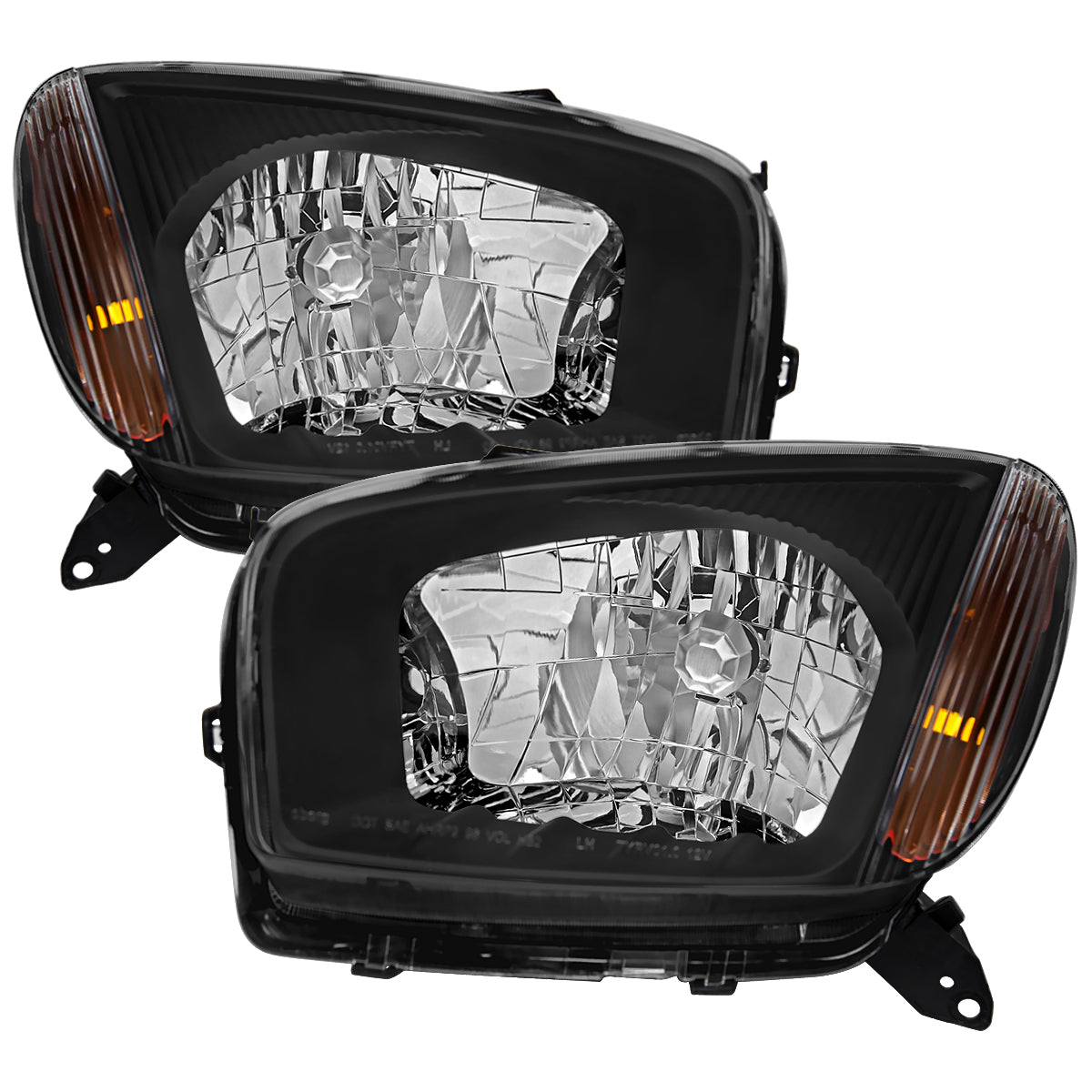 2001-2003 Toyota RAV4 Factory Style Headlights (Matte Black Housing/Cl ...