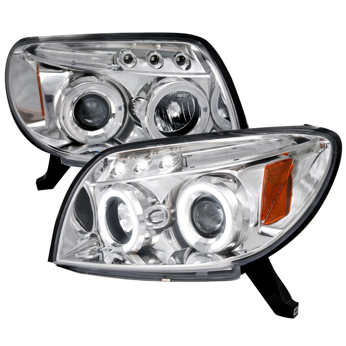 2003-2005 Toyota 4Runner Dual Halo Projector Headlights (Chrome Housin ...