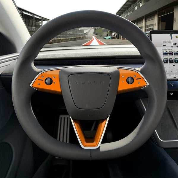 3M Gloss Deep Orange Tesla Steering Wheel Trim Decal Kit | 3-piece Set ...