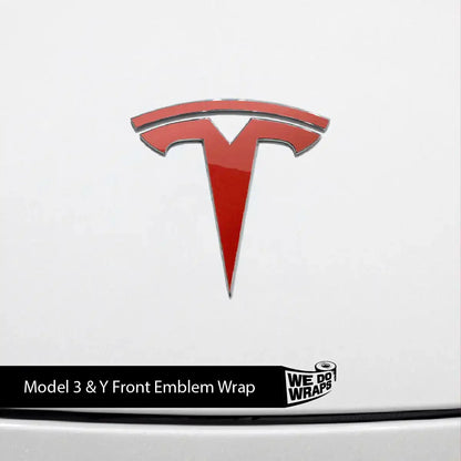 3M Gloss Dragon Fire Red Tesla Emblem Decals (Front + Back) | Model 3 ...