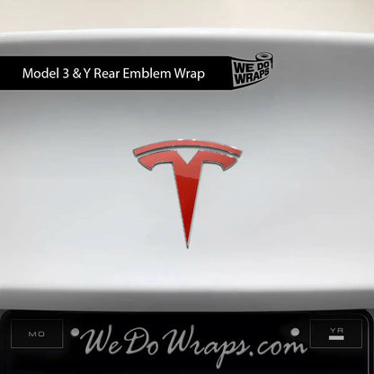 3M Gloss Dragon Fire Red Tesla Emblem Decals (Front + Back) | Model Y ...