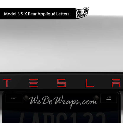 3M Gloss Dragon Fire Red Tesla Emblem Decals (Front + Back) | Model X ...