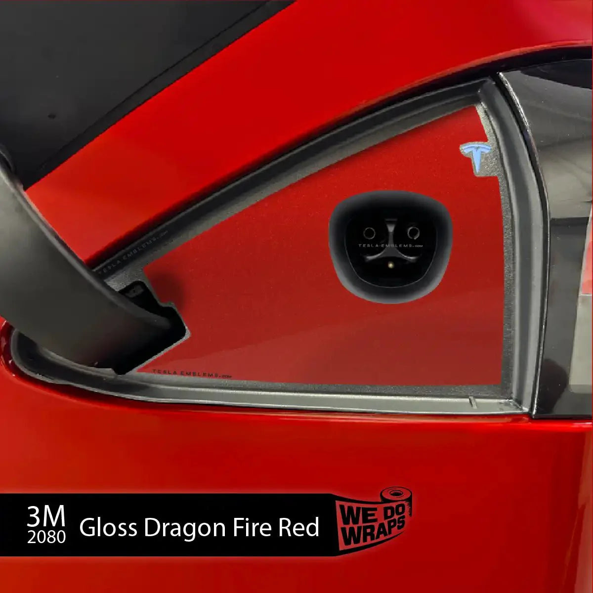 3M Gloss Dragon Fire Red Tesla Charge Port Wrap | Model S – NTXGlow