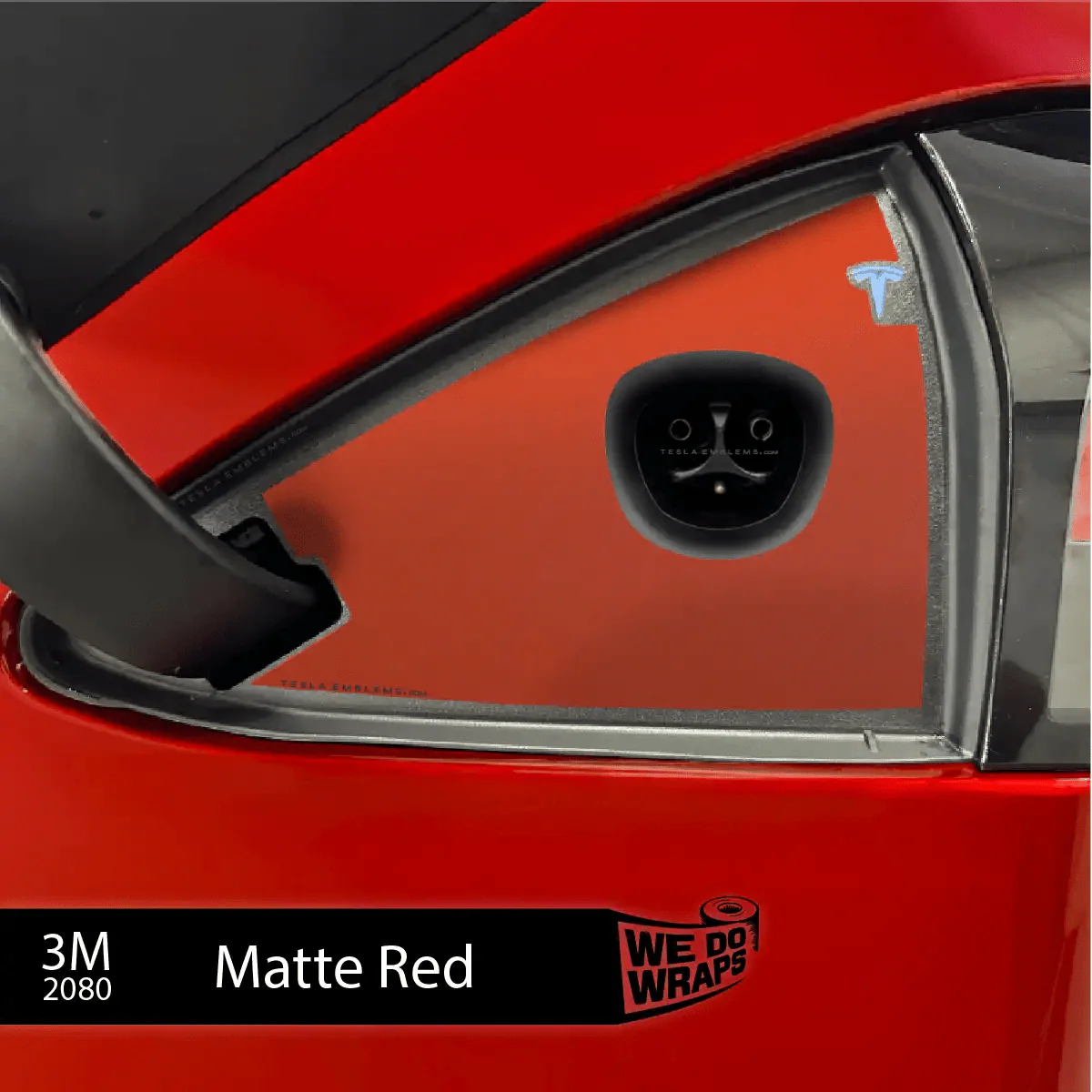3M Matte Red Tesla Charge Port Wrap | Model S – NTXGlow