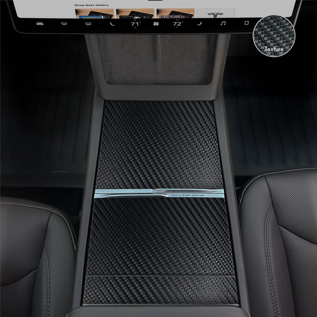 3M Carbon Fiber | Tesla Center Console Wrap Kit | Model 3 '24-26 Refre ...