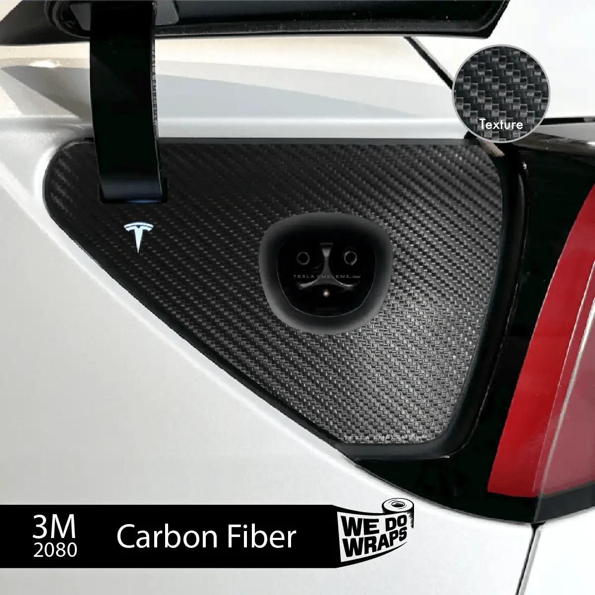 3M Carbon Fiber Tesla Charge Port Wrap | Model 3 – NTXGlow