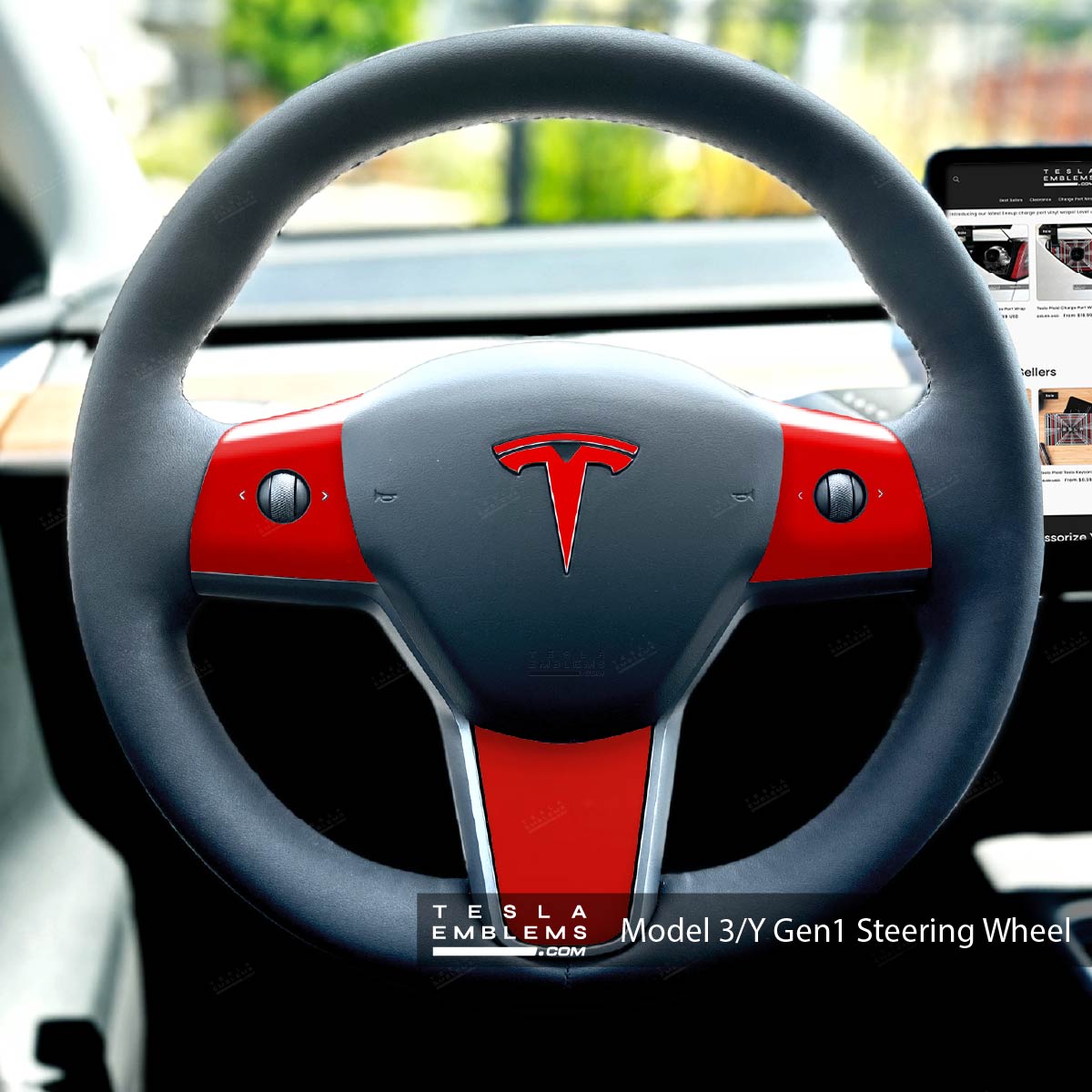 3M Gloss Dragon Fire Red Tesla Steering Wheel Wrap | MY 2019-'25 – NTXGlow