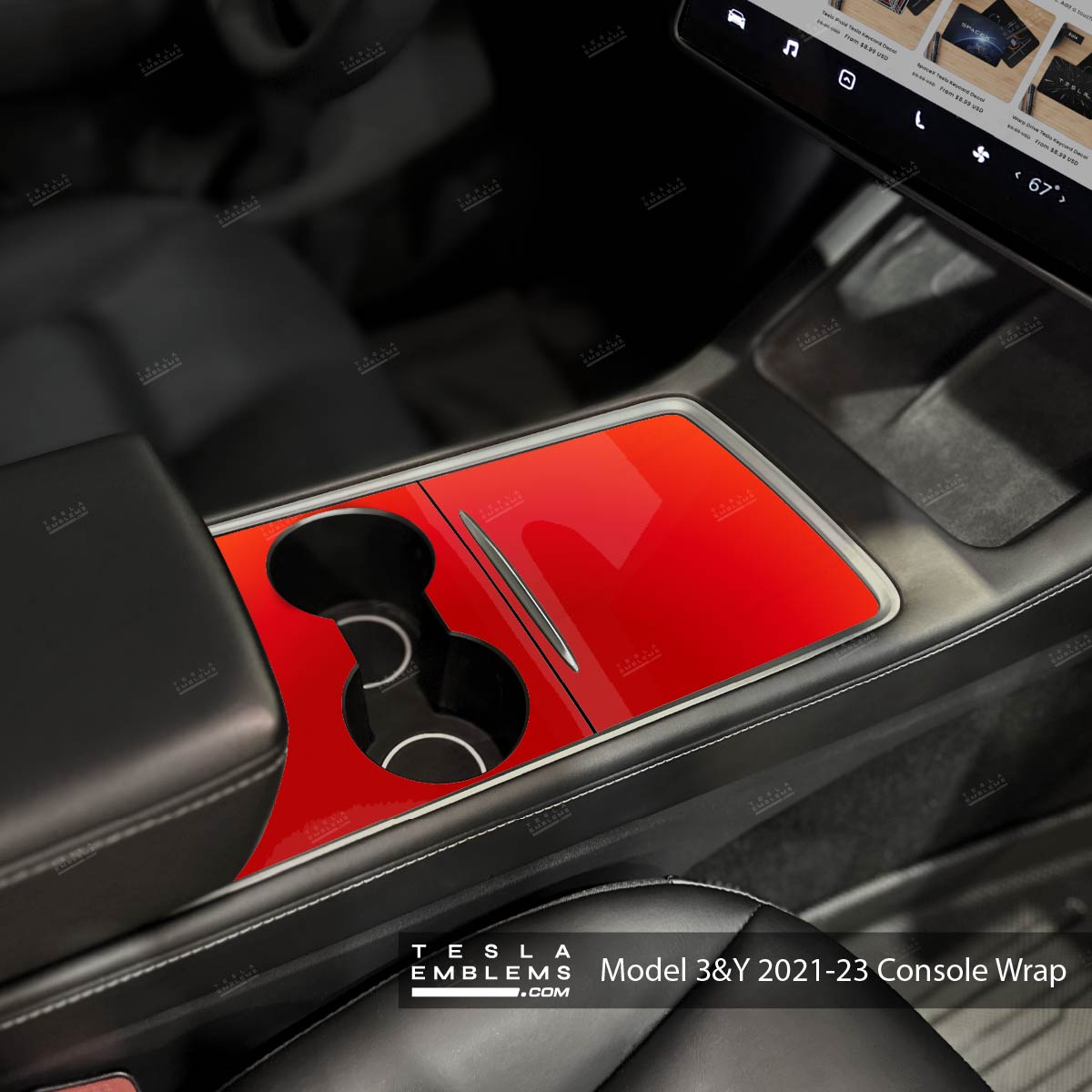 3M Gloss Dragon Fire Red | Tesla Center Console Wrap Kit | Model 3 '21 ...