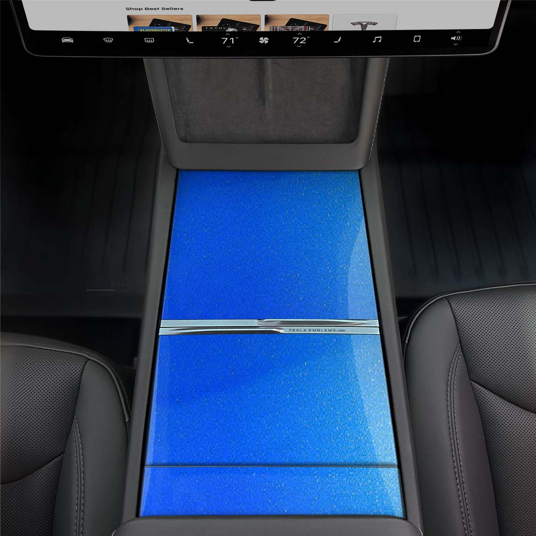 3M Gloss Fire Blue | Tesla Center Console Wrap Kit | Model Y 2026 – NTXGlow