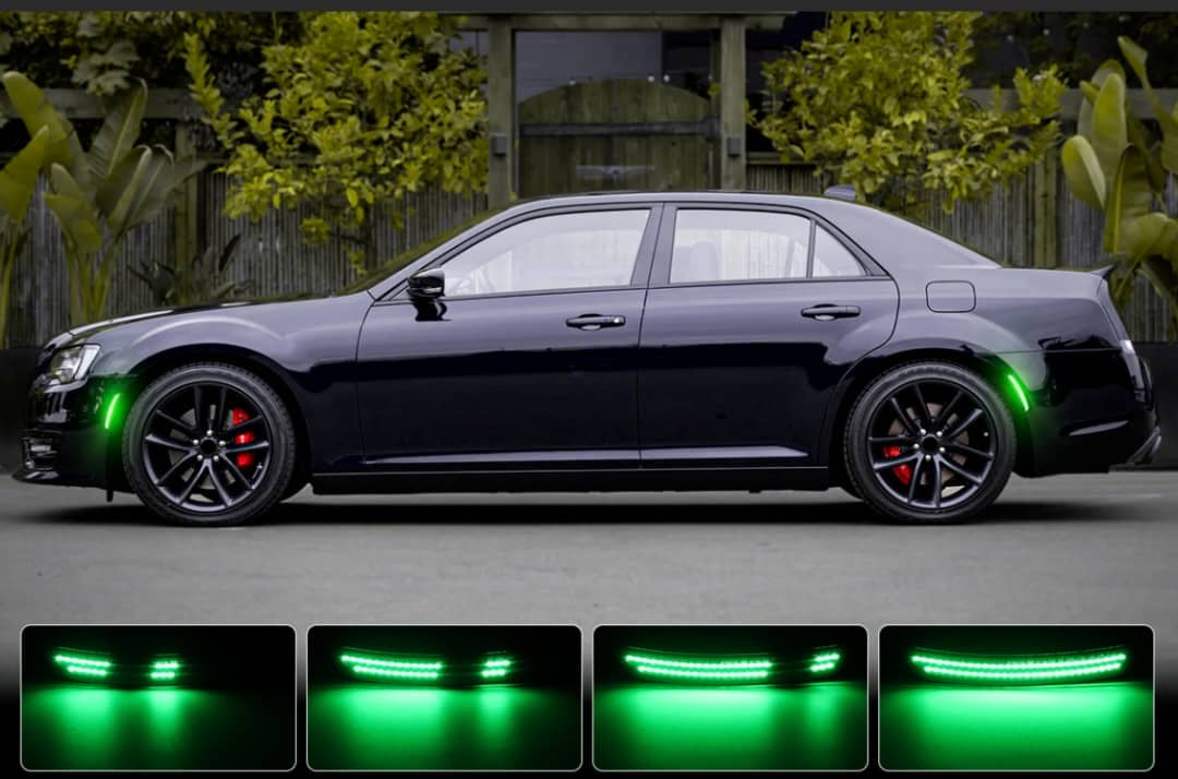 CHRYSLER 300 15-23 FRONT/REAR DYNAMIC SMOKED LED SIDE MARKERS – NTXGlow