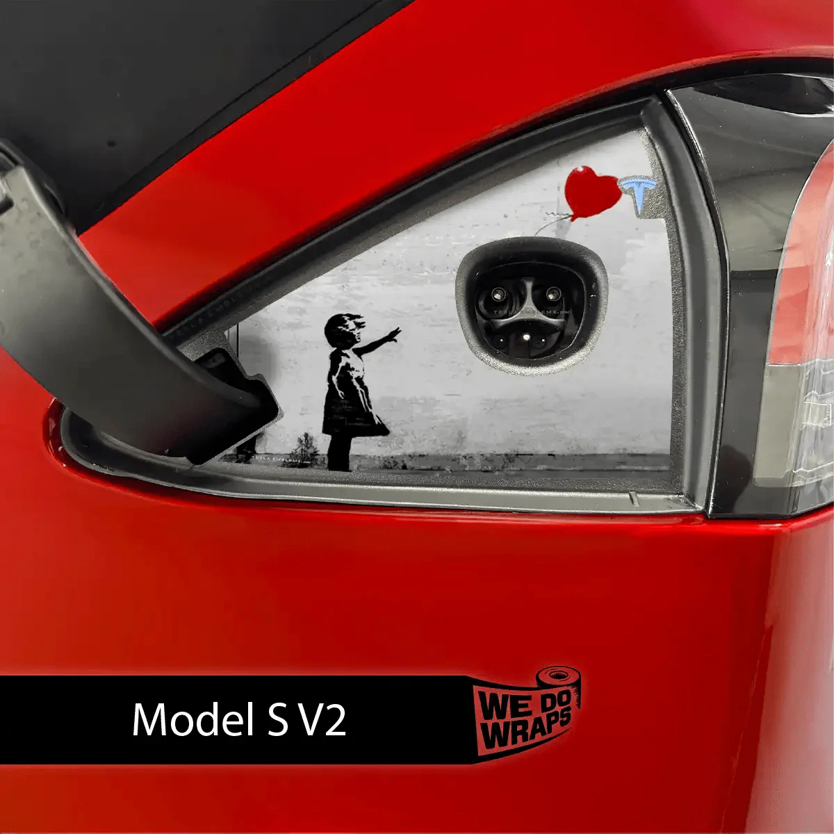 Girl with Balloon Tesla Charge Port Wrap | Model S – NTXGlow