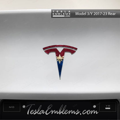 Captain Marvel Tesla Emblem Decals (Front + Back) | Model S – NTXGlow