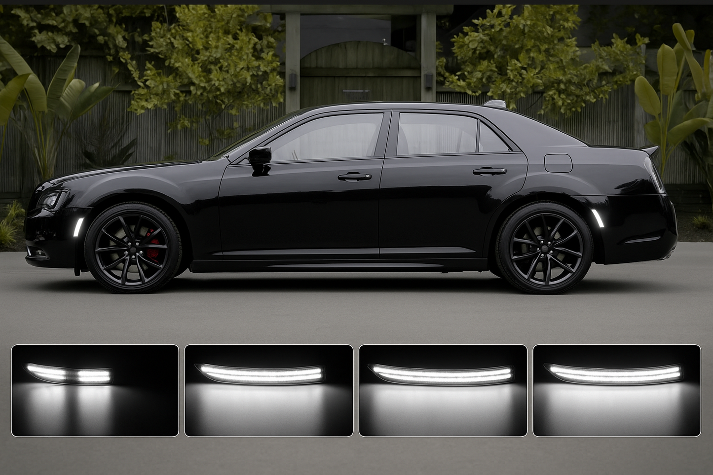 CHRYSLER 300 15-23 FRONT/REAR DYNAMIC SMOKED LED SIDE MARKERS – NTXGlow