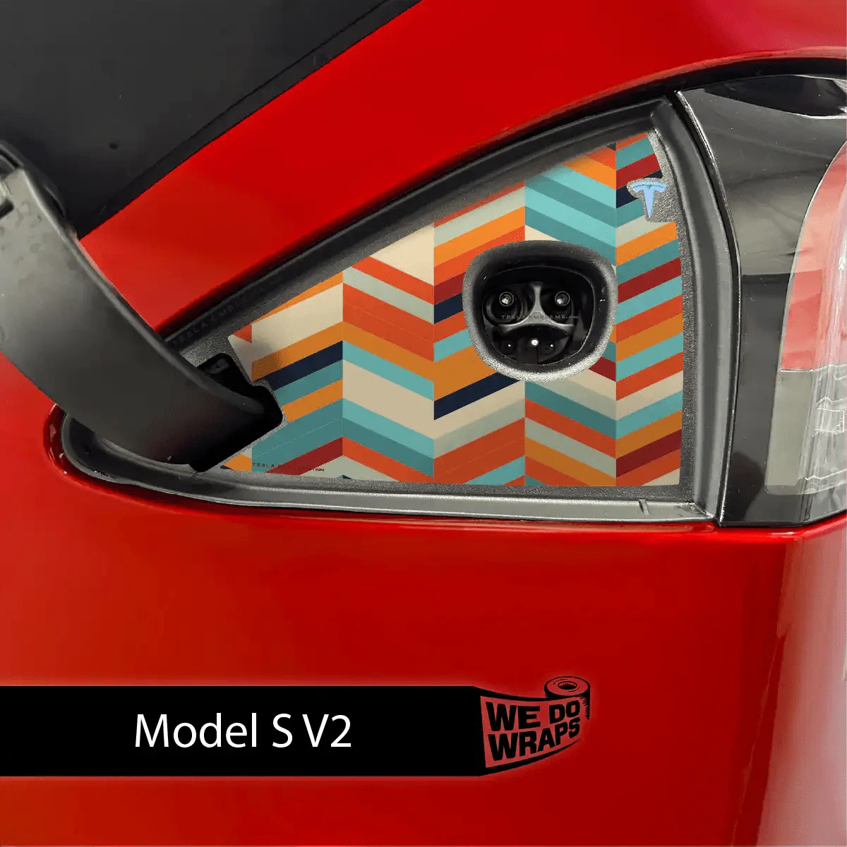 Colorful Herringbone Tesla Charge Port Wrap | Model S – NTXGlow