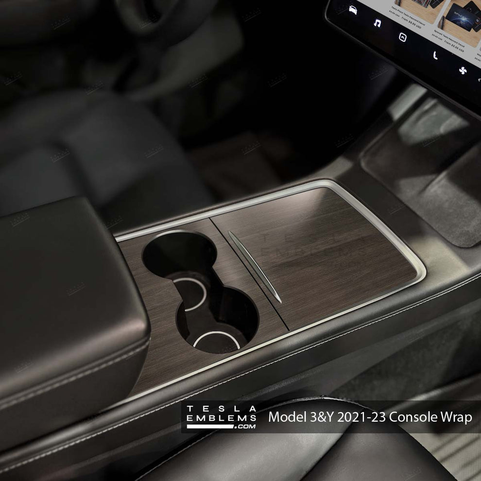 Dark Cherry Woodgrain | Tesla Center Console Wrap Kit | Model Y '21-25 ...