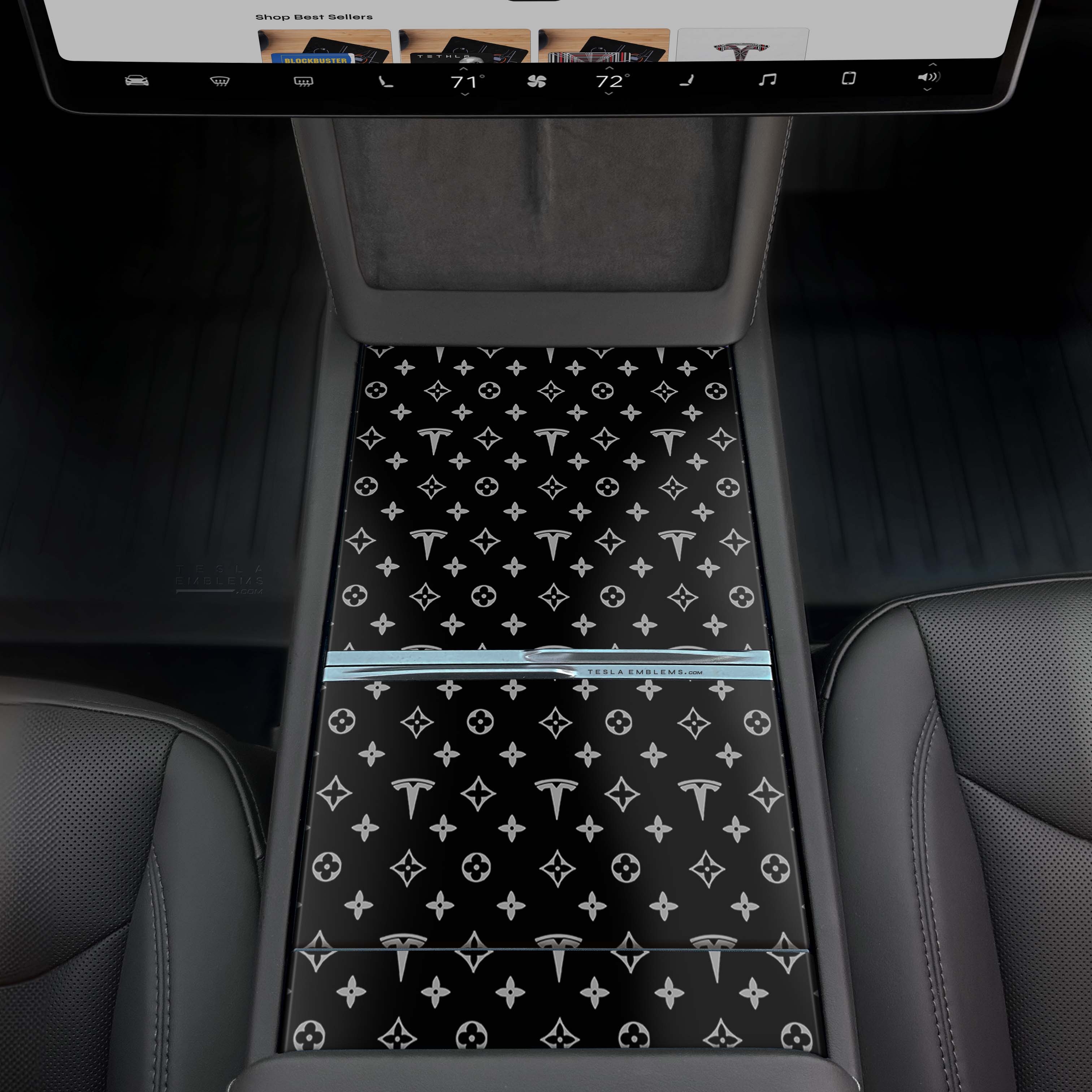 Designer LV Pattern Tesla Edition | Tesla Center Console Wrap Kit | Mo ...