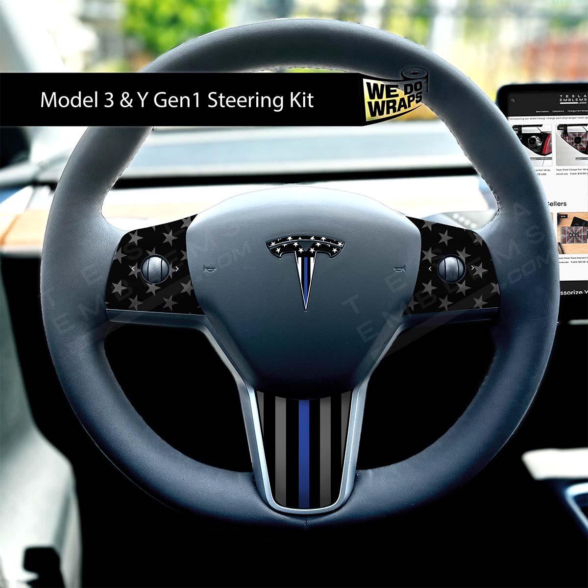 First Responders Law Enforcement Tesla Steering Wheel Wrap | MY 2019 ...