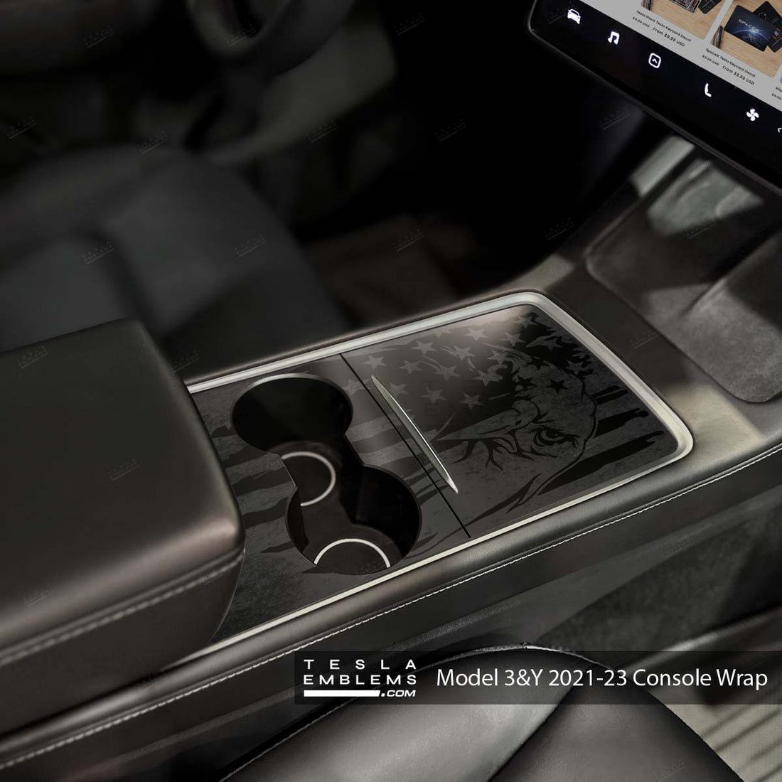 Distressed American Eagle Flag | Tesla Center Console Wrap Kit | Model ...