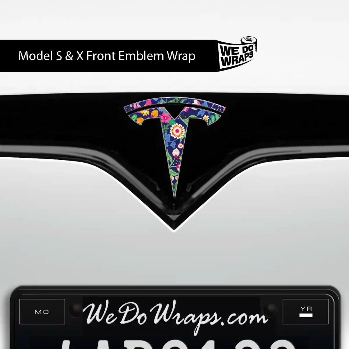 Floral Meadow Tesla Emblem Decals (Front + Back) | Model S – NTXGlow