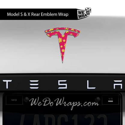 Flower Power Tesla Emblem Decals (Front + Back) | Model S – NTXGlow
