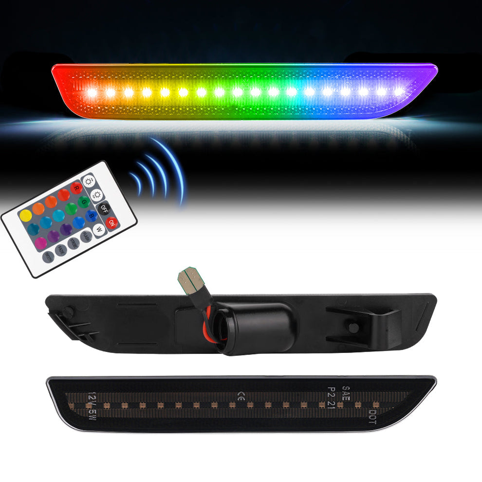 2010-2014 Ford Mustang RGB Smoked LED Side Markers – NTXGlow