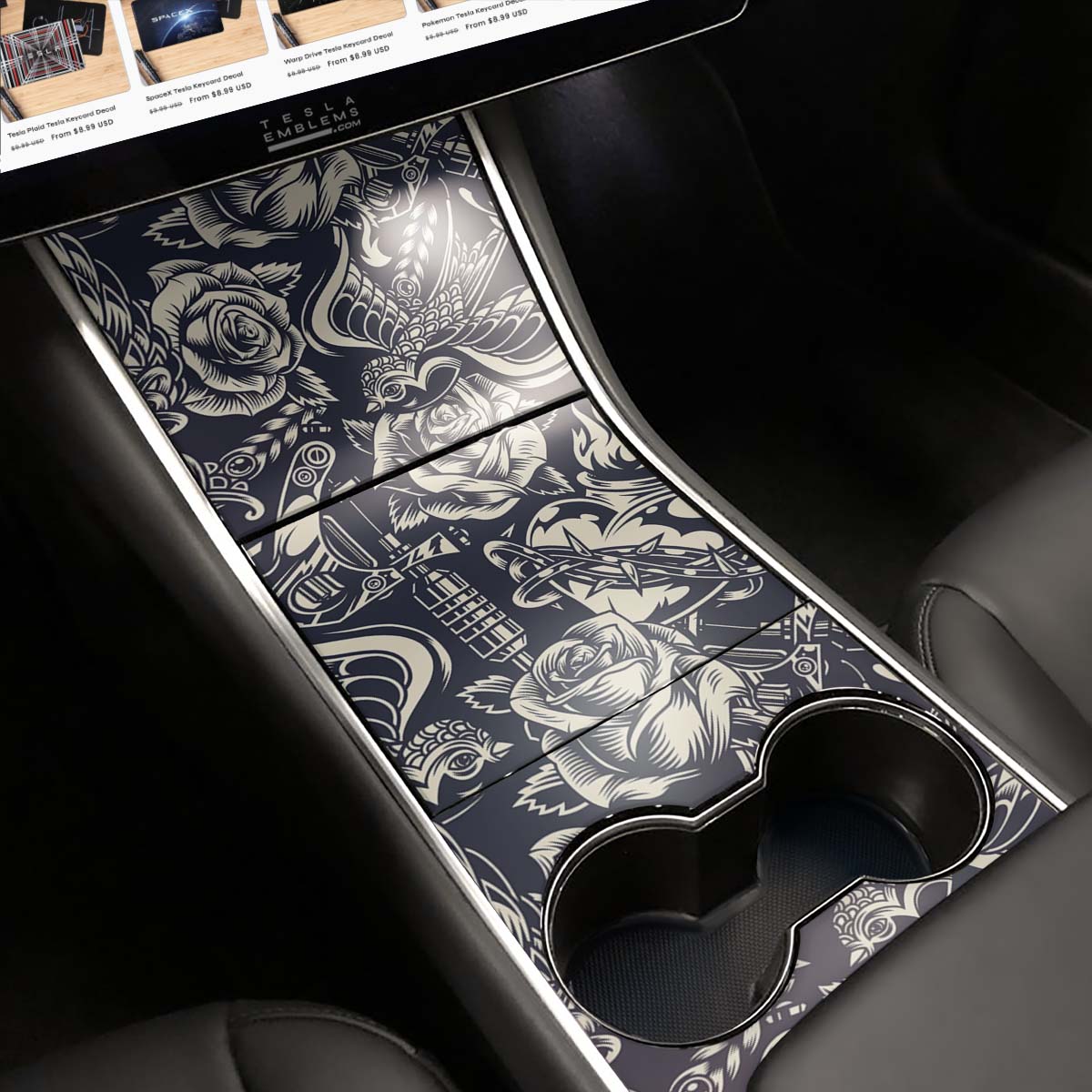 Ink & Elegance Art | Tesla Center Console Wrap Kit | Model Y ’19-20 ...