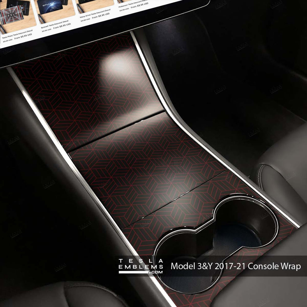 Isometric 3D Pattern | Tesla Center Console Wrap Kit | Model Y ’19-20 ...