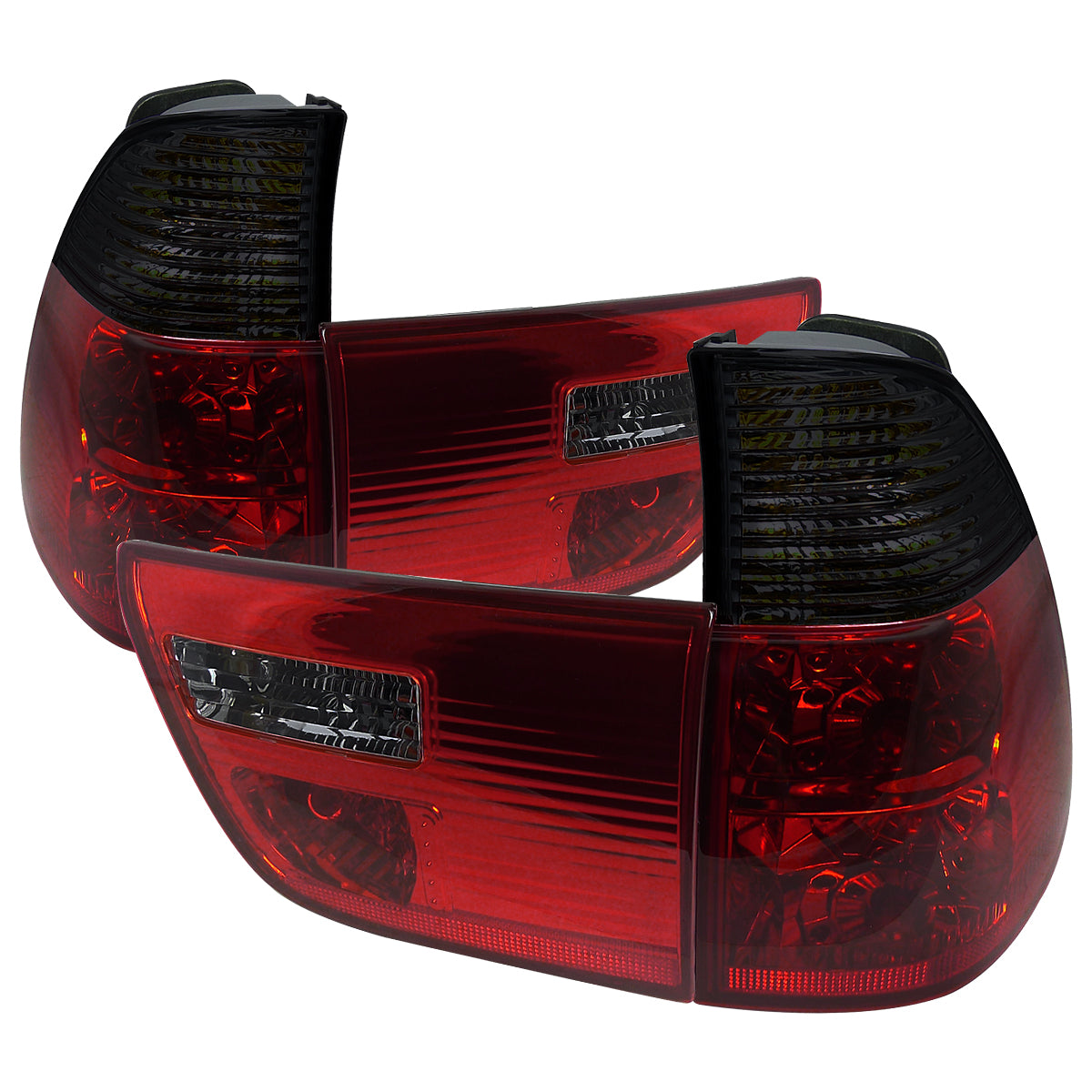 2000-2006 BMW E53 X5 Tail Lights - APC (Chrome Housing/Red Smoked Lens ...