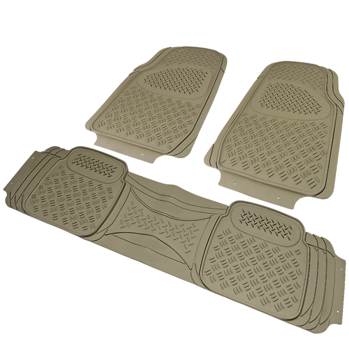 Universal PVC Rubber Floor Mats - 3PC (Beige) – NTXGlow