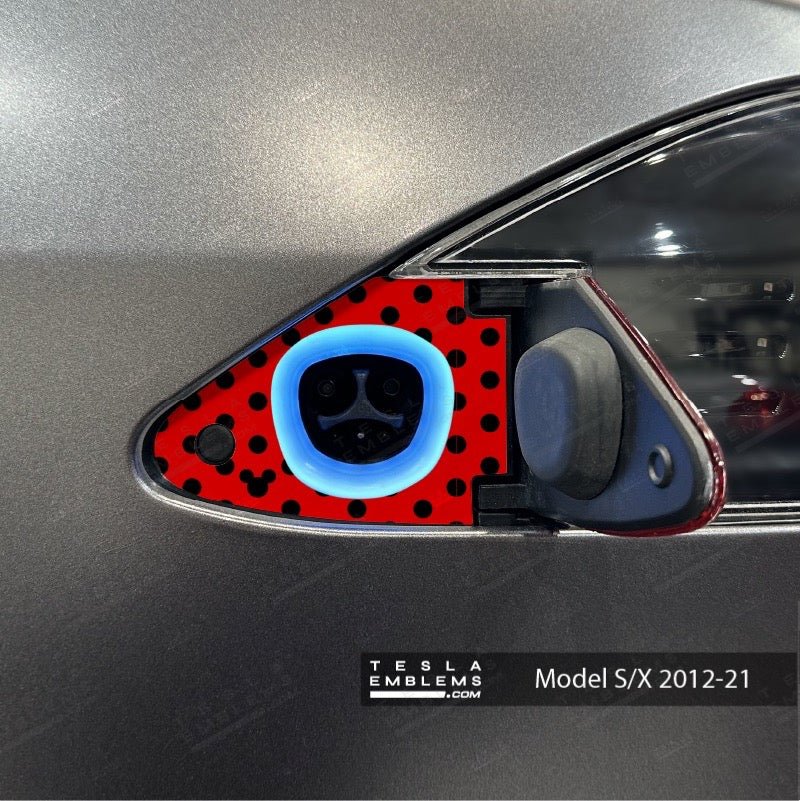 Mickey Red Polkadots Tesla Charge Port Wrap | Model S – NTXGlow