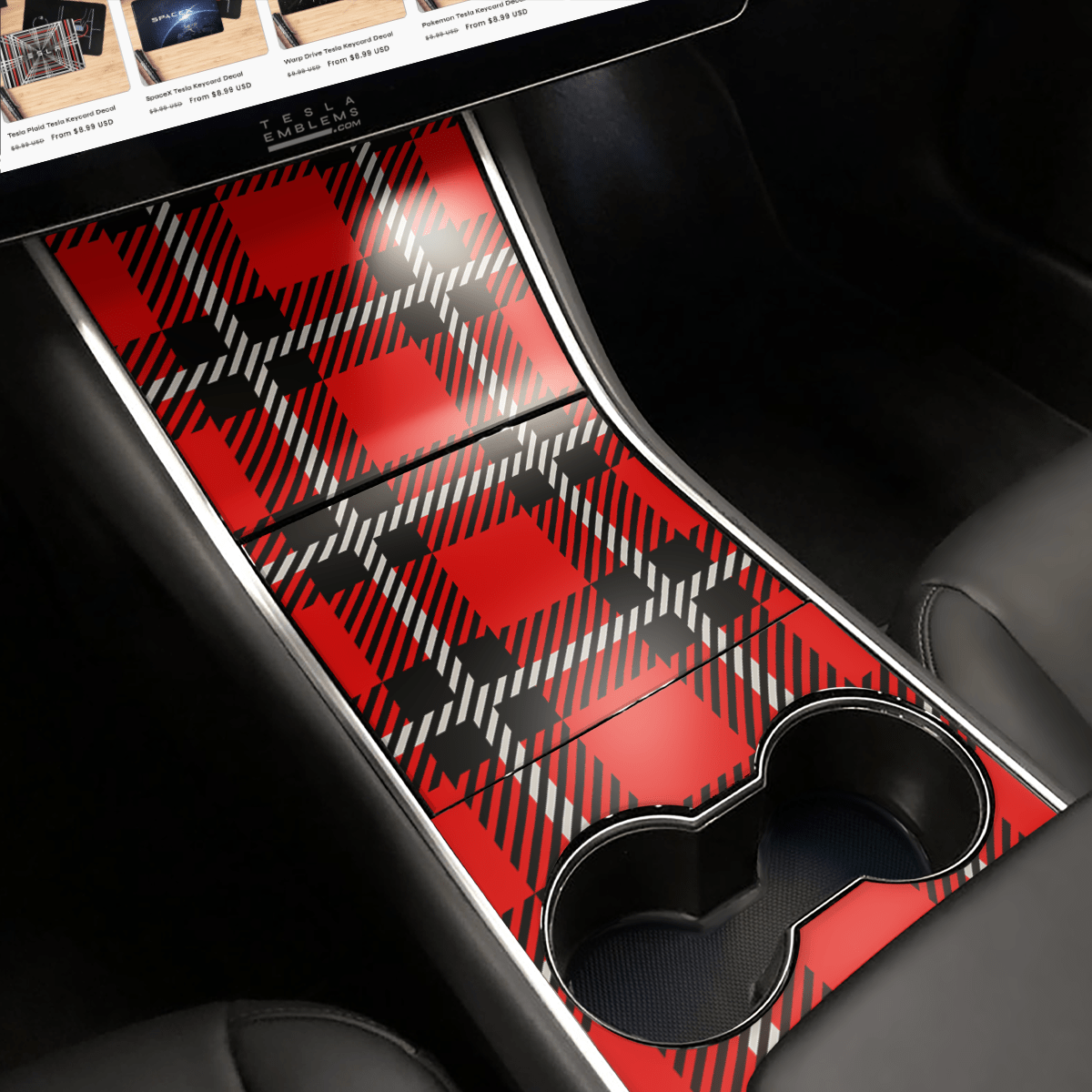 Tartan Plaid | Tesla Center Console Wrap Kit | Model Y ’19-20 – NTXGlow