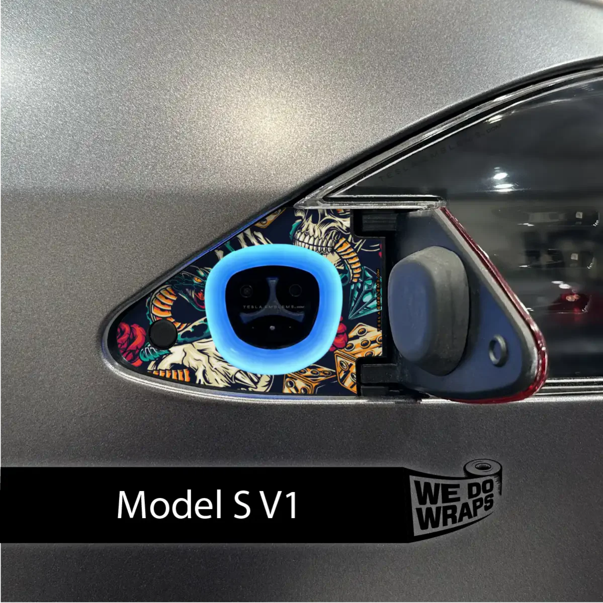 Skull & Rose Tattoo Art Tesla Charge Port Wrap | Model S – NTXGlow