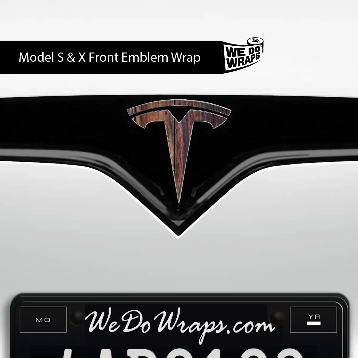 Wood Grain Tesla Emblem Decals (Front + Back) | Model S – NTXGlow
