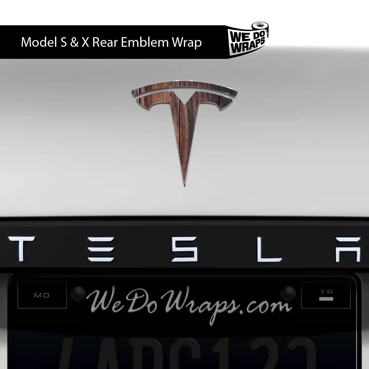 Wood Grain Tesla Emblem Decals (Front + Back) | Model S – NTXGlow