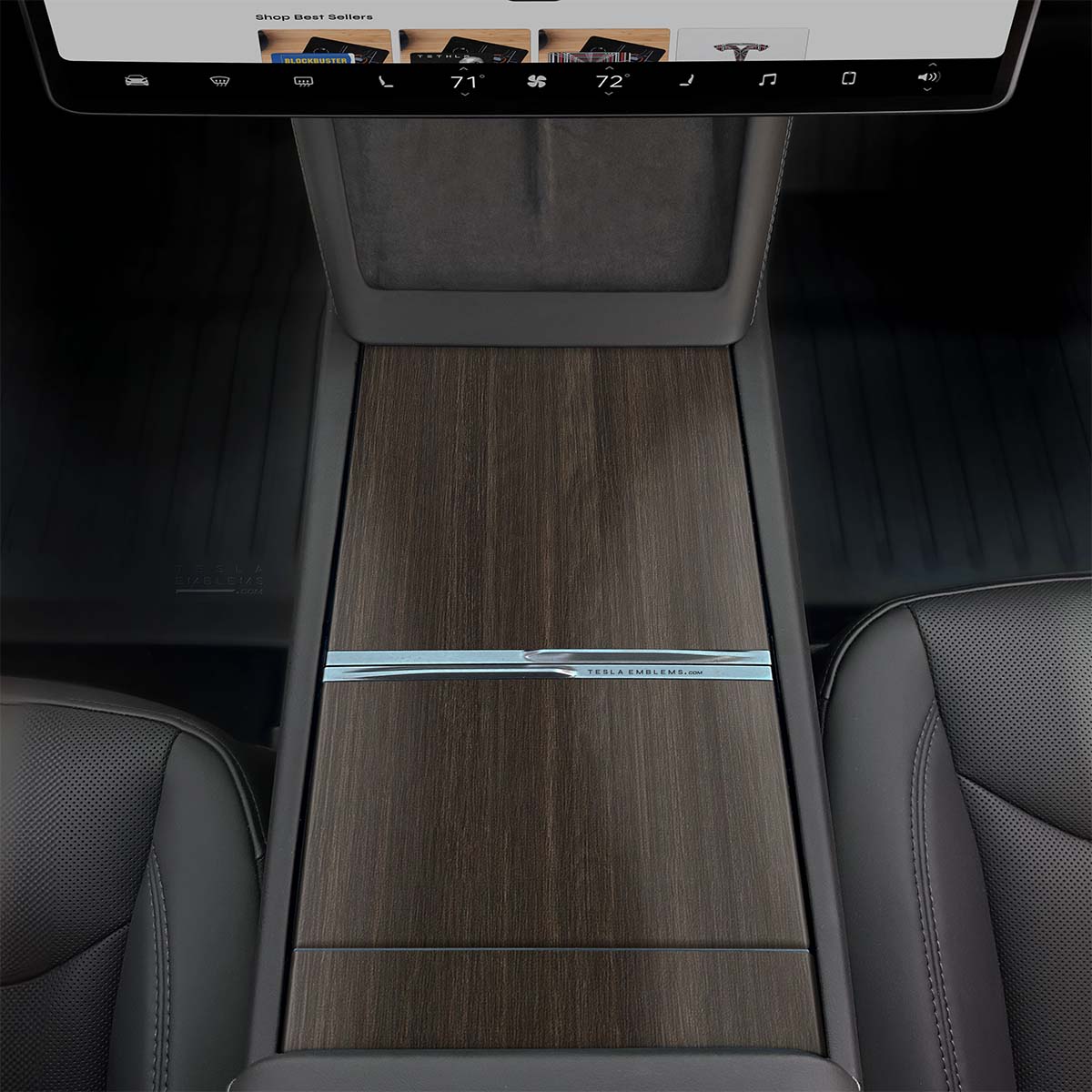 Dark Cherry Woodgrain | Tesla Center Console Wrap Kit | Model Y 2026 ...